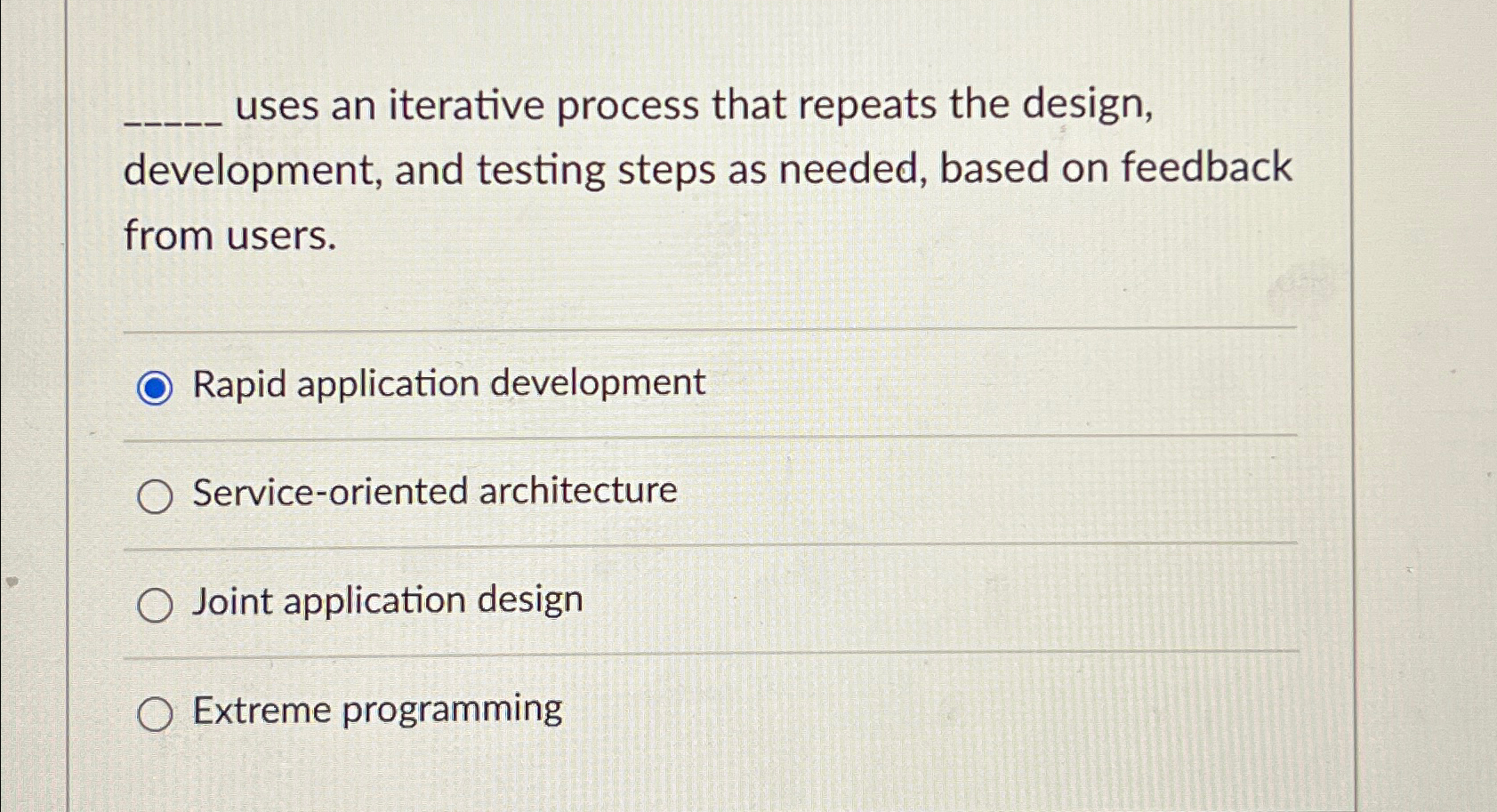 Solved uses an iterative process that repeats the design, | Chegg.com
