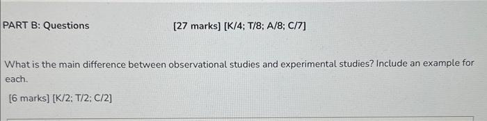 Solved What is the main difference between observational | Chegg.com