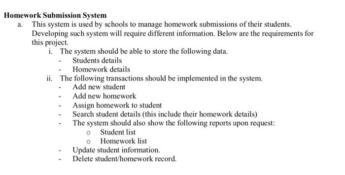 Solved Homework Submission System a. This system is used by | Chegg.com