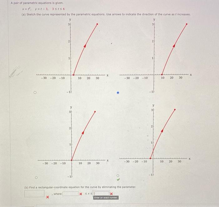 Solved A pair of parametric equations is given. | Chegg.com