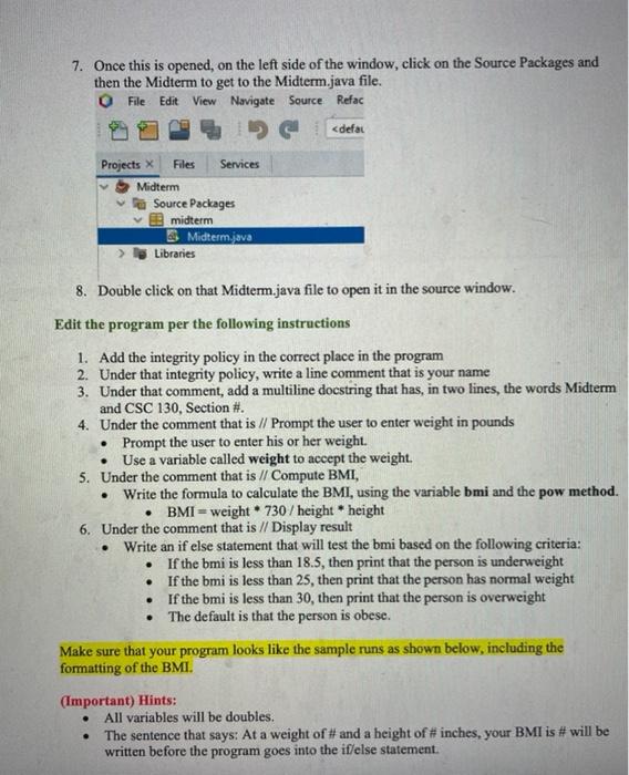 Solved Preparation 1. Create a folder called Midterm on the | Chegg.com
