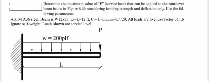 Solved Determine the maximum value of "p" (service load) | Chegg.com