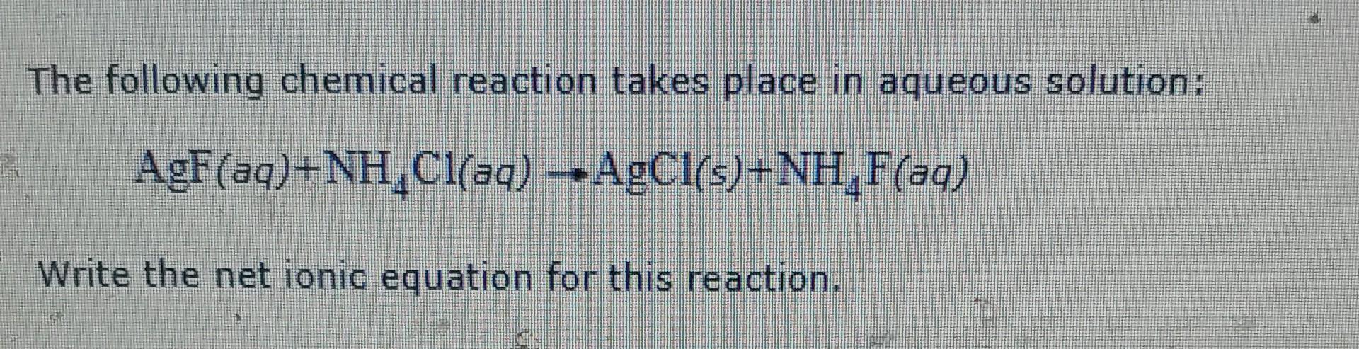 Solved The following chemical reaction takes place in | Chegg.com