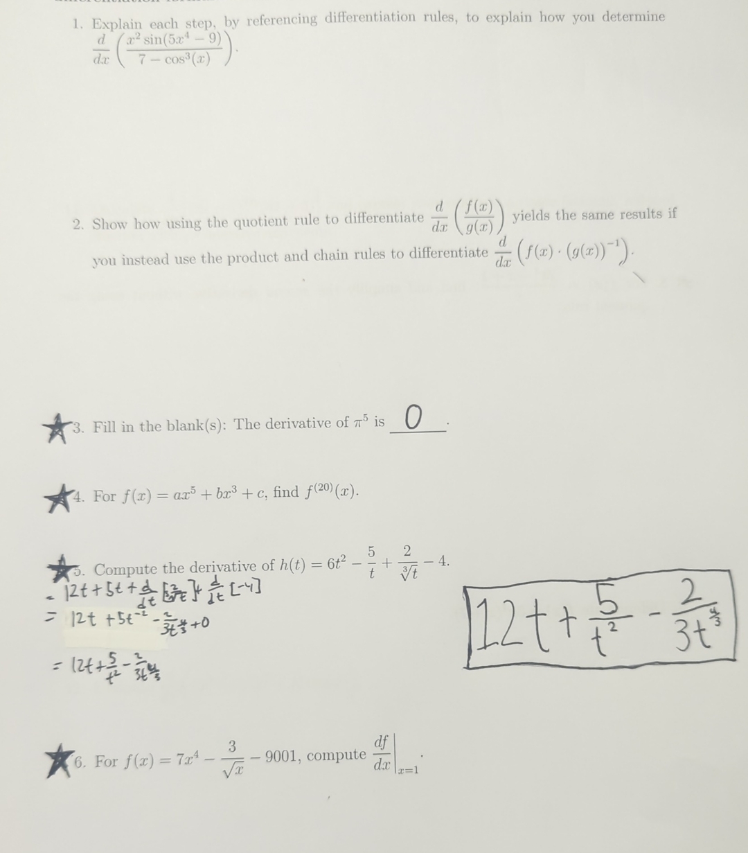 Solved Explain each step, by referencing differentiation | Chegg.com