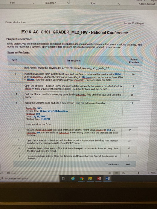 Font Paragraph Styles Adobe Acrobat Access 2016 | Chegg.com