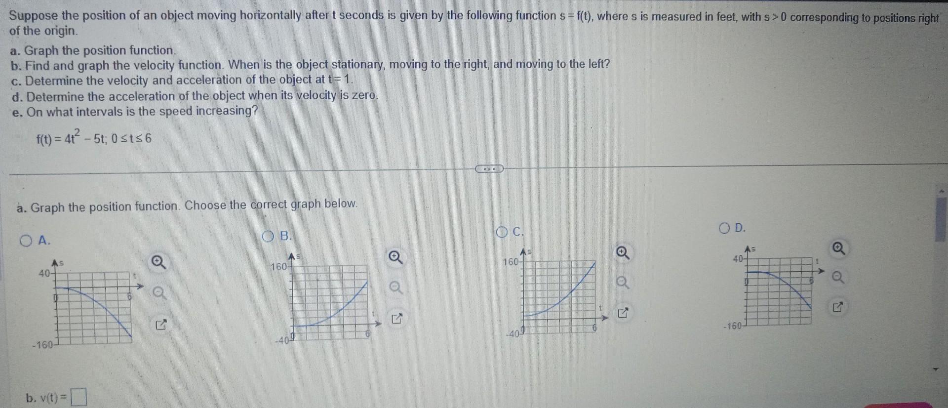 Solved Suppose the position of an object moving horizontally | Chegg.com