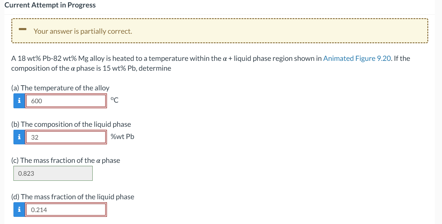 Solved by an EXPERT A 18wt%Pb-82wt%Mg ﻿alloy is ﻿heated to ﻿a temperature | Chegg.com