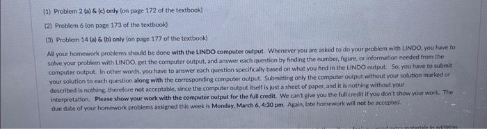 Solved (1) Problem 2 (a) \& (c) only (on page 172 of the | Chegg.com