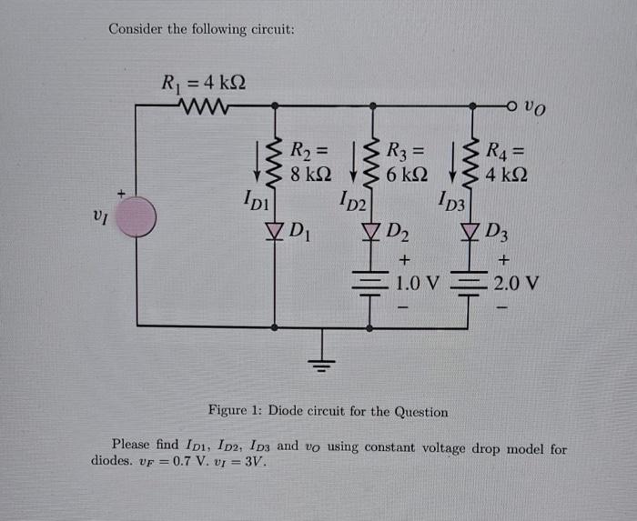 Solved Consider the following circuit: Figure 1: Diode | Chegg.com