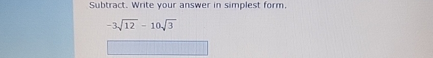 Solved Subtract. Write your answer in simplest | Chegg.com