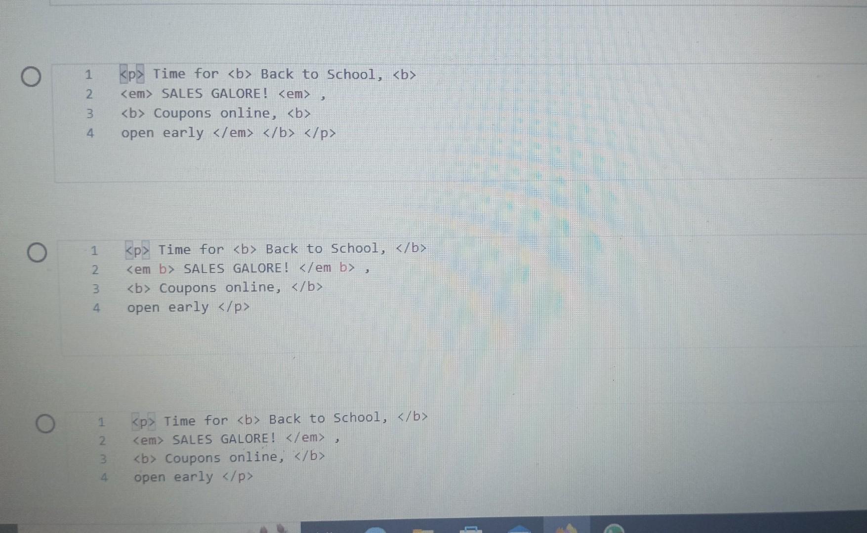 Solved Consider the following line from a web page: Time for | Chegg.com