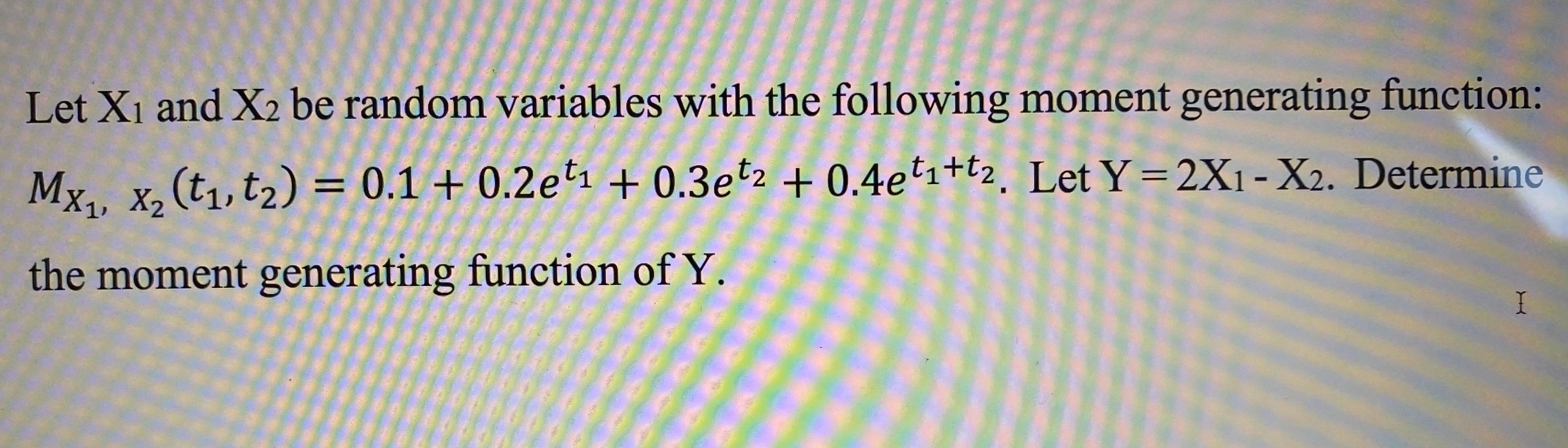 Solved Let x1 ﻿and x2 ﻿be random variables with the | Chegg.com