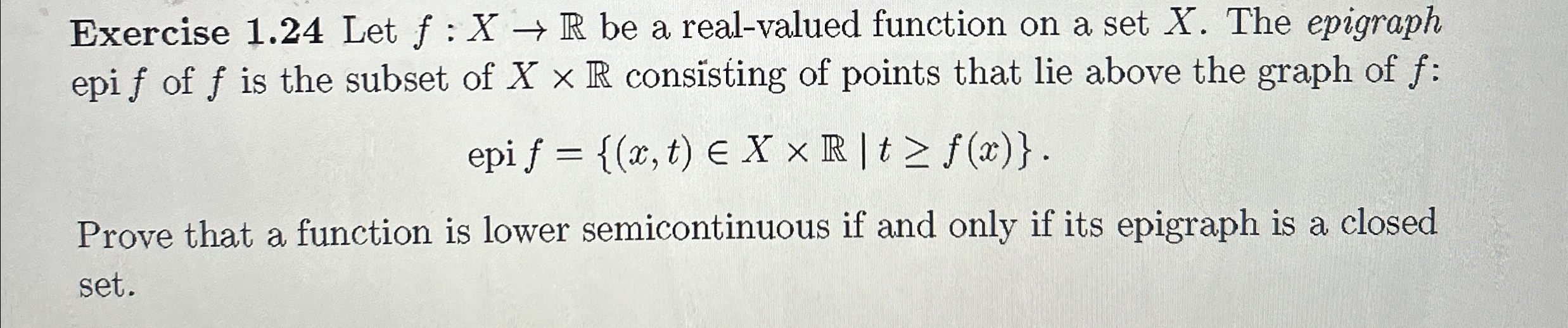 Solved Exercise 1.24 ﻿Let f:x→R ﻿be a real-valued function | Chegg.com