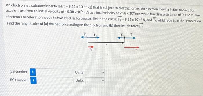 Solved An electron is a subatomic particle (m=9.11×10−31 kg) | Chegg.com
