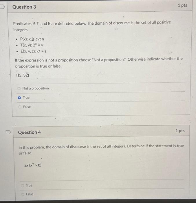 Solved Predicates Pt And E Are Definited Below The Domain 