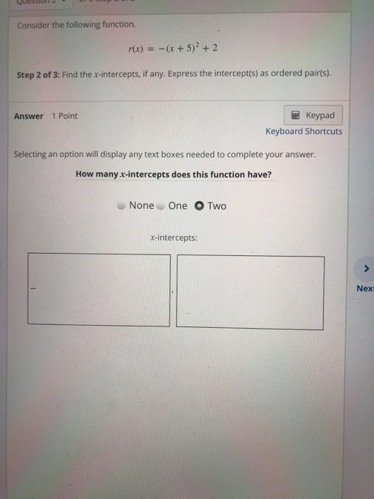 Solved Consider the following function r(x) = -(x + 5)2 + 2 | Chegg.com