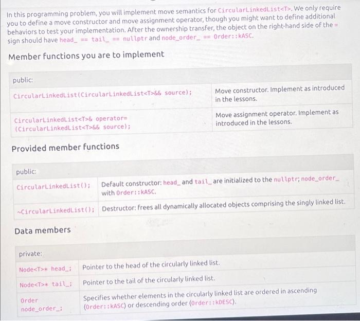Solved In this programming problem, you will implement move | Chegg.com