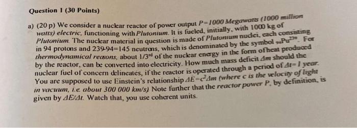 Solved Question 1 (30 Points) a) (20 p) We consider a | Chegg.com Solved Question 1 (30 Points) a) (20 p) We consider a | Chegg.com