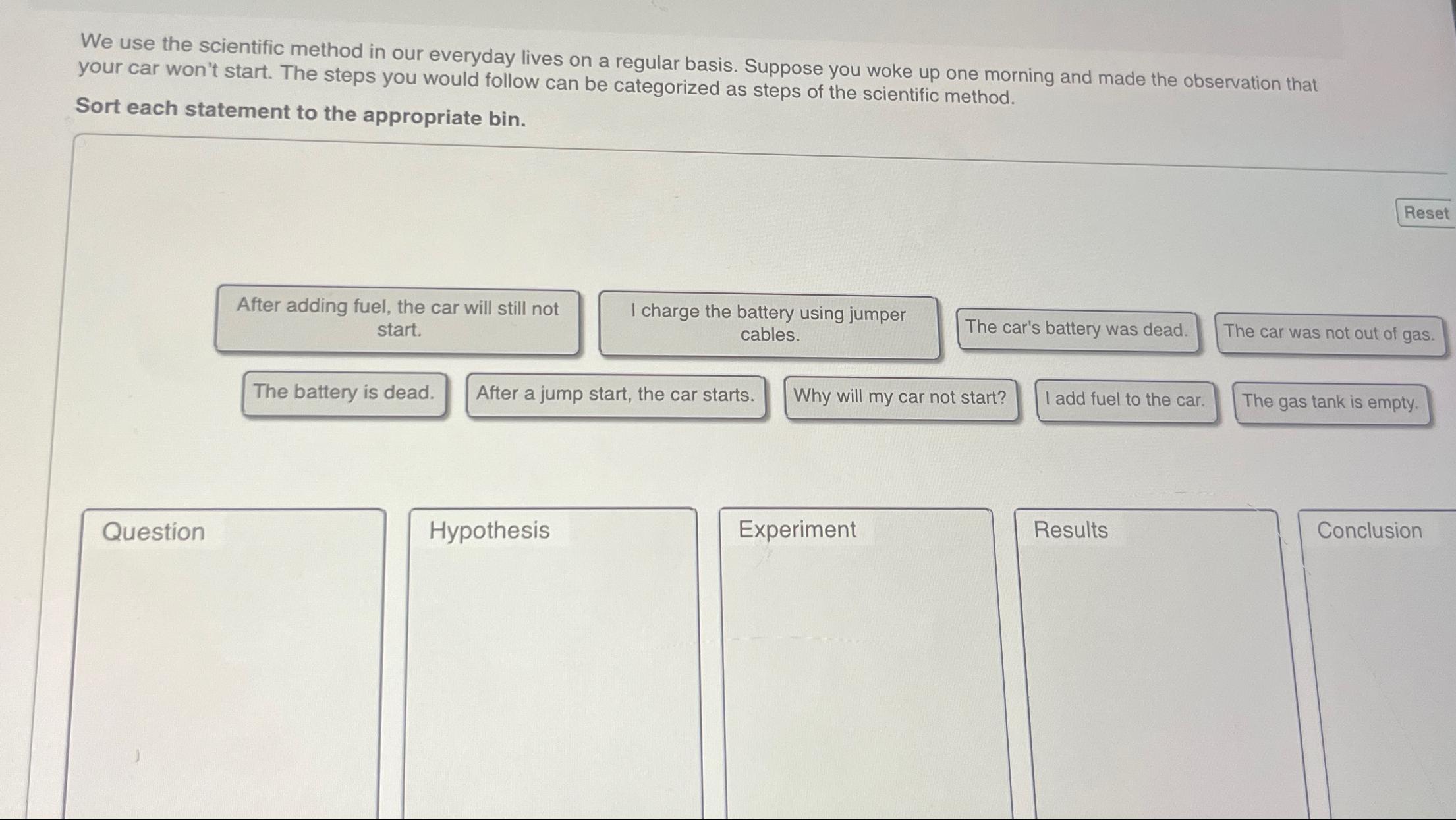 Solved We use the scientific method in our everyday lives on | Chegg.com