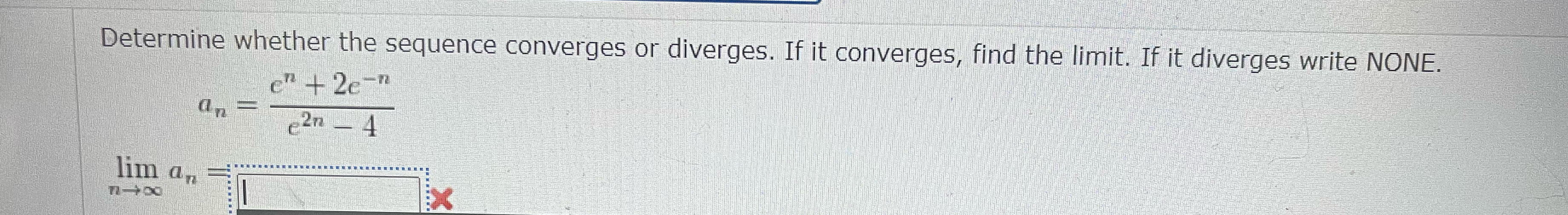 Solved Determine whether the sequence converges or diverges. | Chegg.com