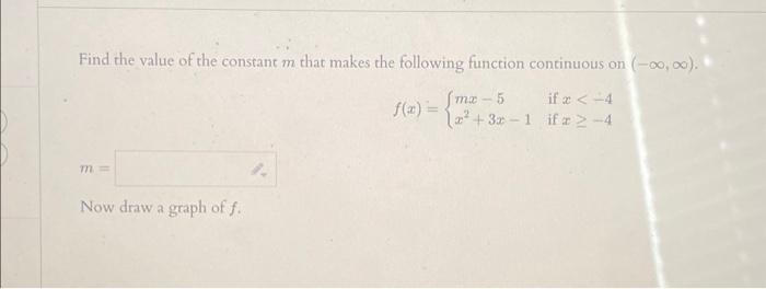 Solved Find the value of the constant m that makes the | Chegg.com