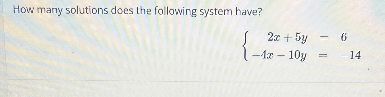 Solved How many solutions does the following system | Chegg.com