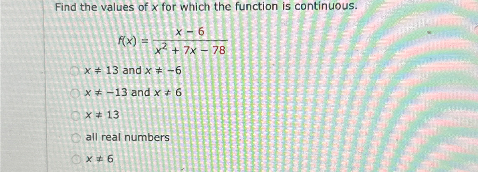 Solved Find the values of x ﻿for which the function is | Chegg.com