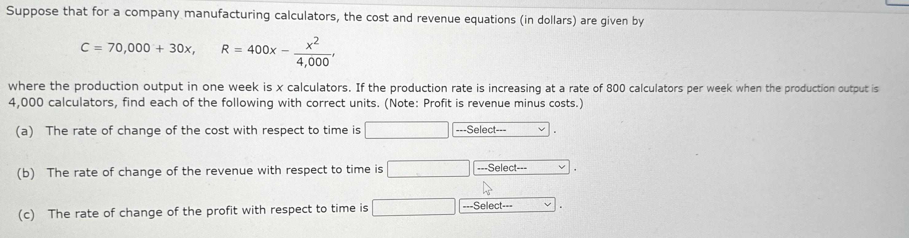 Solved Suppose that for a company manufacturing calculators, | Chegg.com