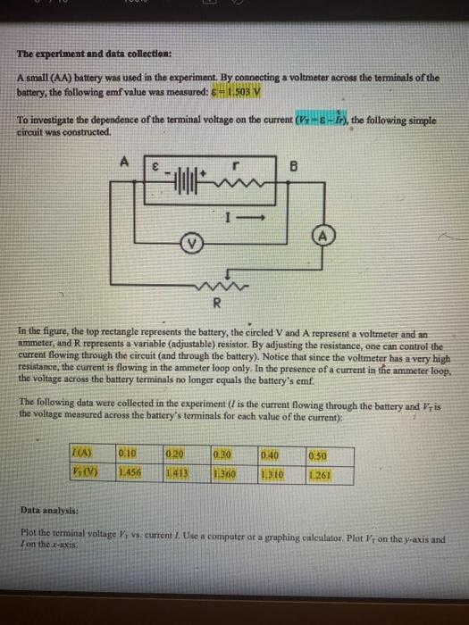 Solved Lab 3: Emf, Internal Resistance, and Terminal Voltage | Chegg.com