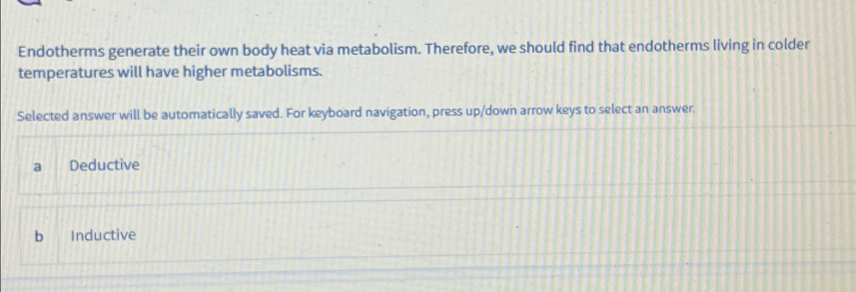 Solved Endotherms generate their own body heat via | Chegg.com