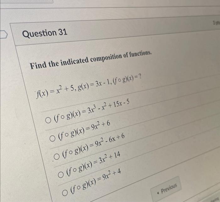 Solved Find the indicated composition of functions. \\[ | Chegg.com