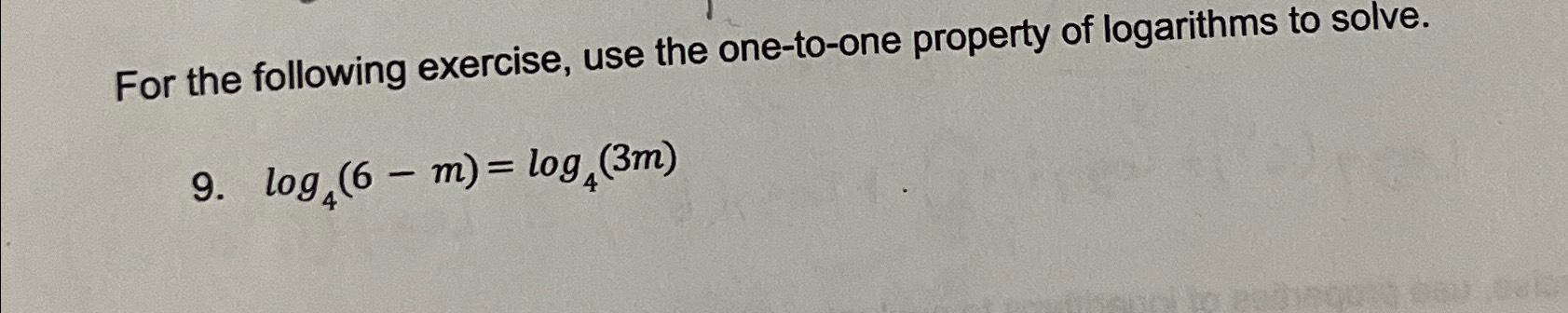 Solved For the following exercise, use the one-to-one | Chegg.com