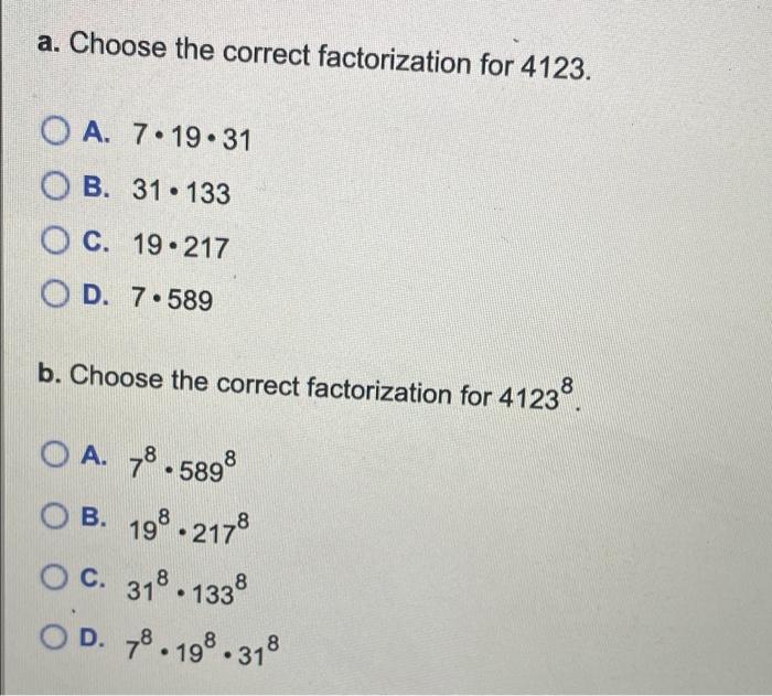 Solved Find the prime factorization of the following | Chegg.com