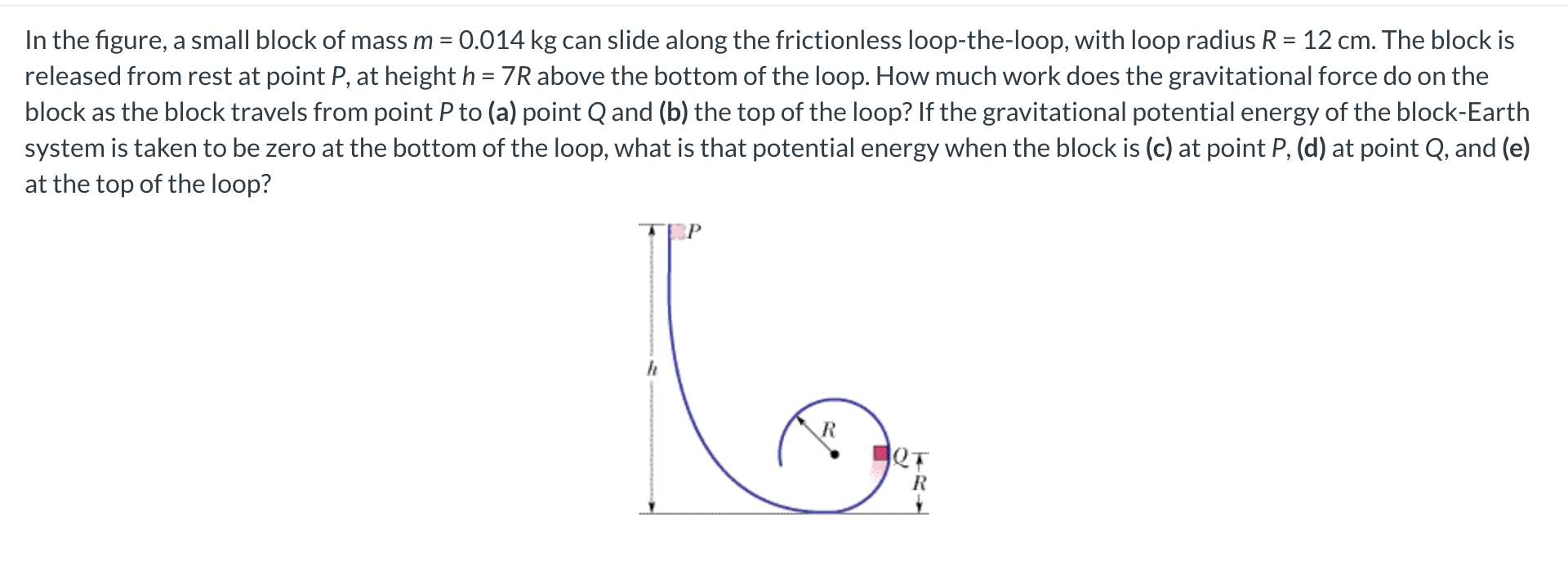 Solved In the figure, a small block of mass m=0.014kg ﻿can | Chegg.com