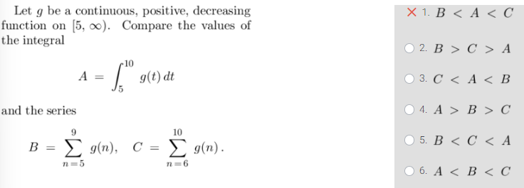 Solved Let g ﻿be a continuous, positive, decreasingfunction | Chegg.com