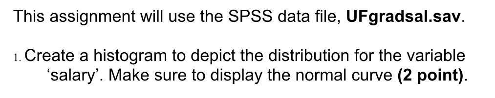 Solved This assignment will use the SPSS data file, | Chegg.com