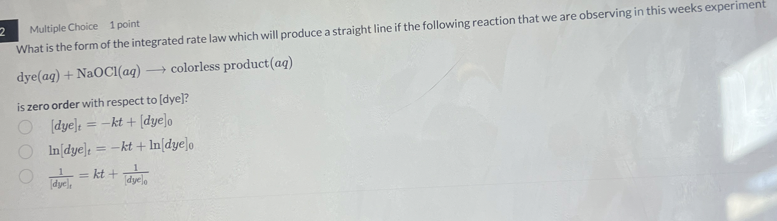 High Quality SOLUTION 2 ﻿Multiple Choice 1 ﻿pointWhat is the form of the | Chegg.com