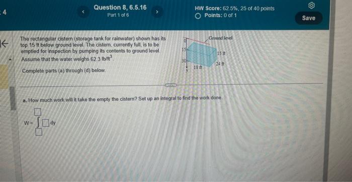 Solved The rectangular cistem (storage tank for rainwater) | Chegg.com