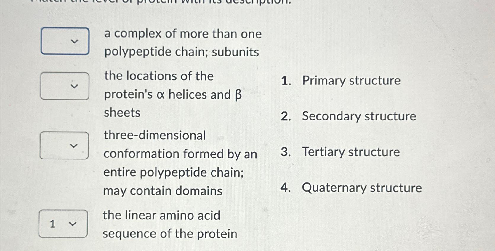 Solved a complex of more than one polypeptide chain; | Chegg.com
