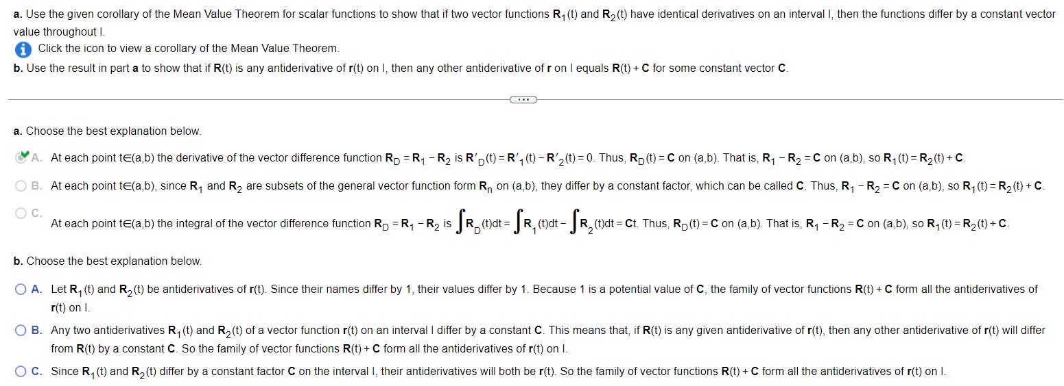 Solved a. ﻿Use the given corollary of the Mean Value Theorem | Chegg.com