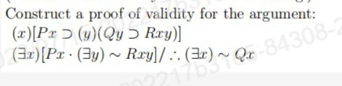 Solved Construct a proof of validity for the argument: | Chegg.com