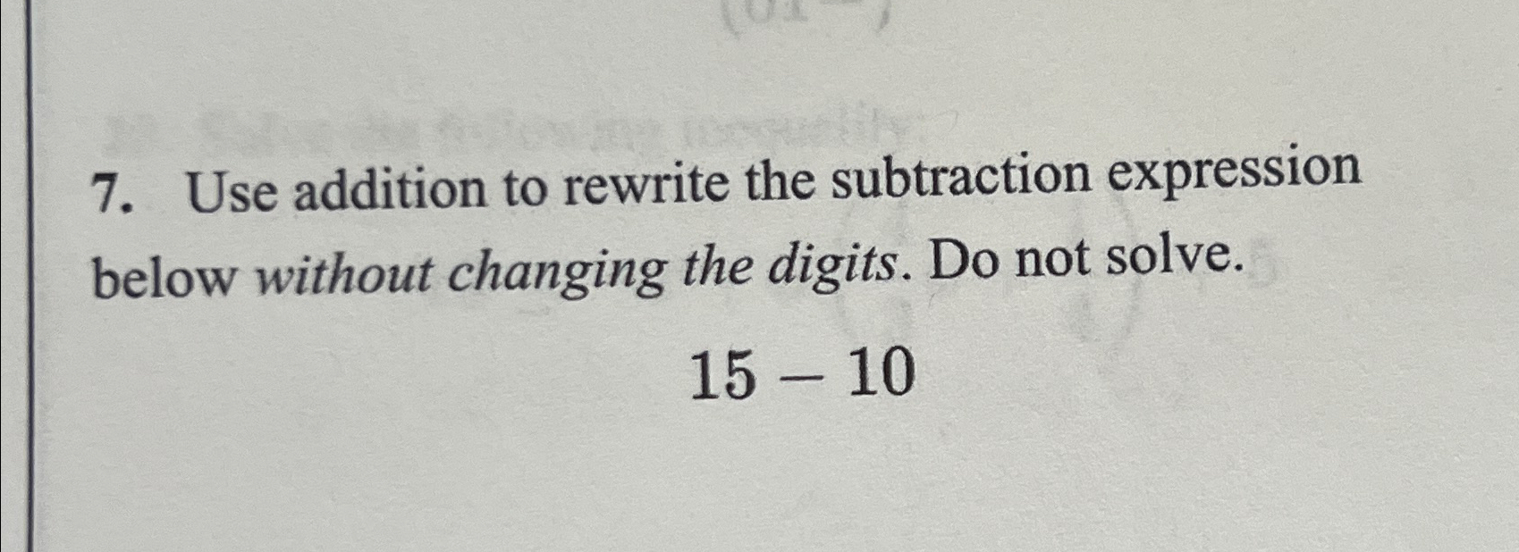 Solved Use addition to rewrite the subtraction expression | Chegg.com