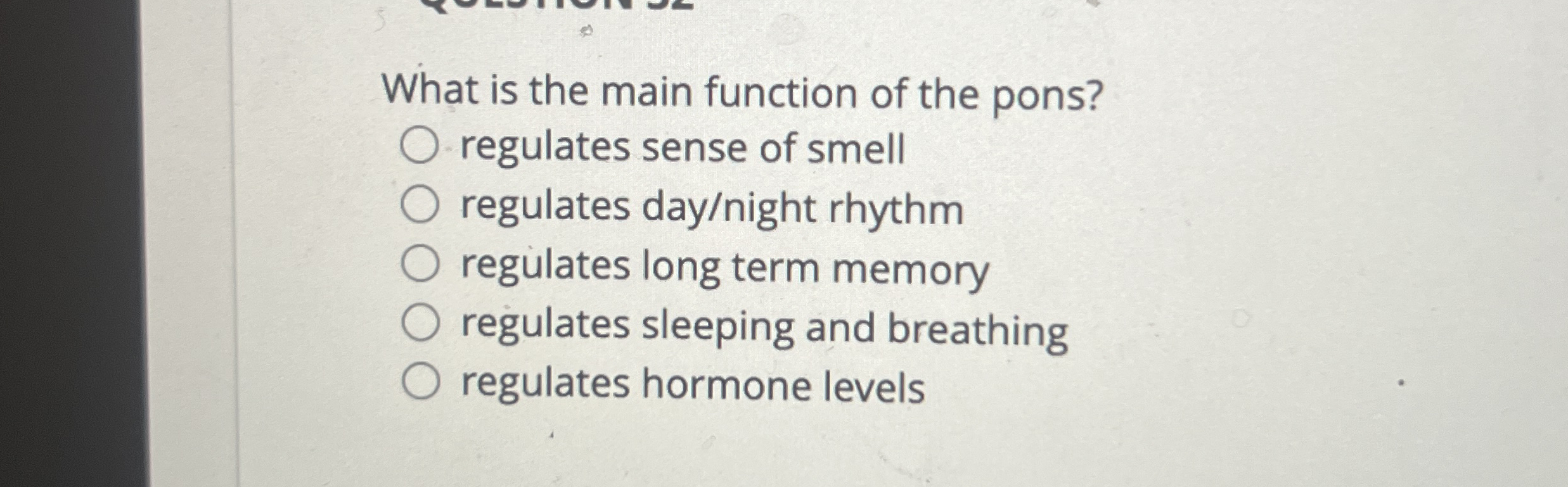 What is the main function of the pons?regulates sense | Chegg.com