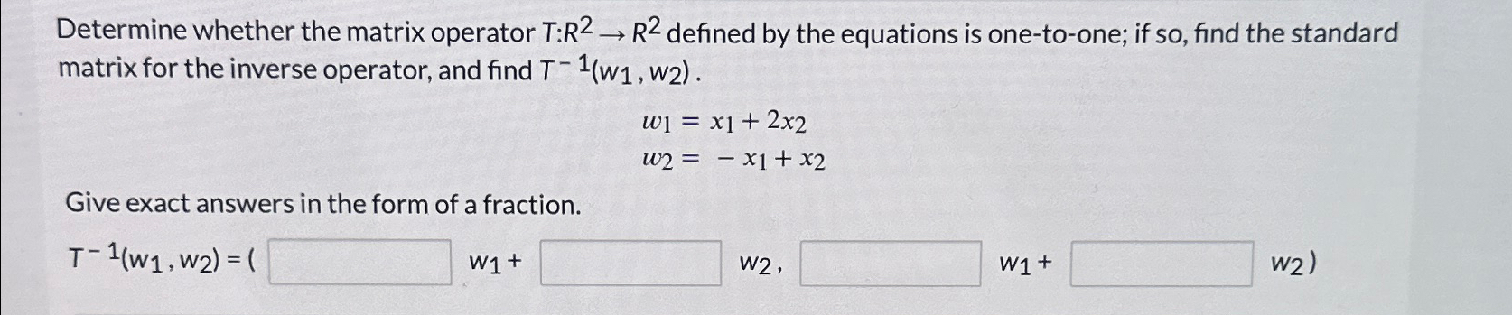 Solved Determine whether the matrix operator T:R2→R2 | Chegg.com