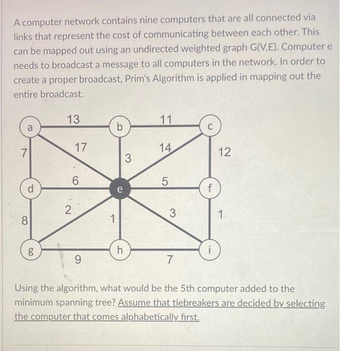 Solved A computer network contains nine computers that are | Chegg.com