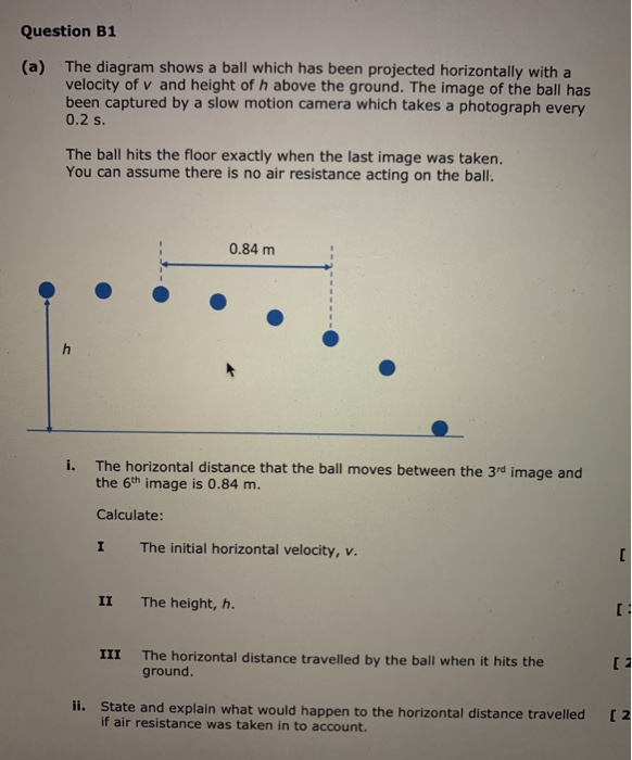 Solved Question B1 (a) The diagram shows a ball which has | Chegg.com