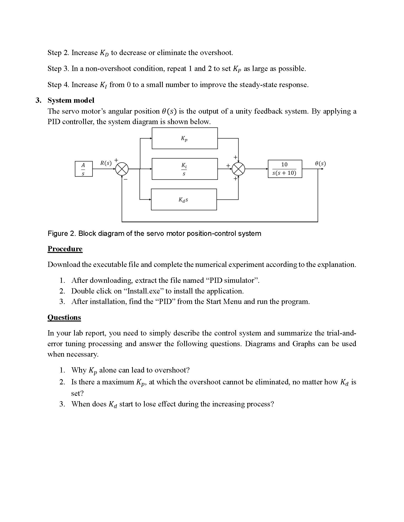 Dc Servo Motor Position Control With A Pid