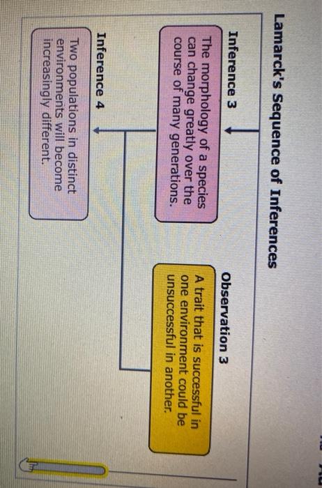 Lamarck's Sequence of Inferences Observation 1 The | Chegg.com