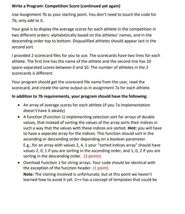 Solved Write a Program: Competition Score (continued yet | Chegg.com