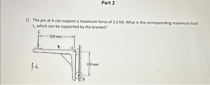 Solved 1) The pin at A can support a maximum force of 3.2 | Chegg.com